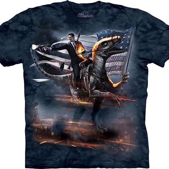 The Mountain | Shirts | The Mountain Mens Ronald Reagan Velociraptor ...